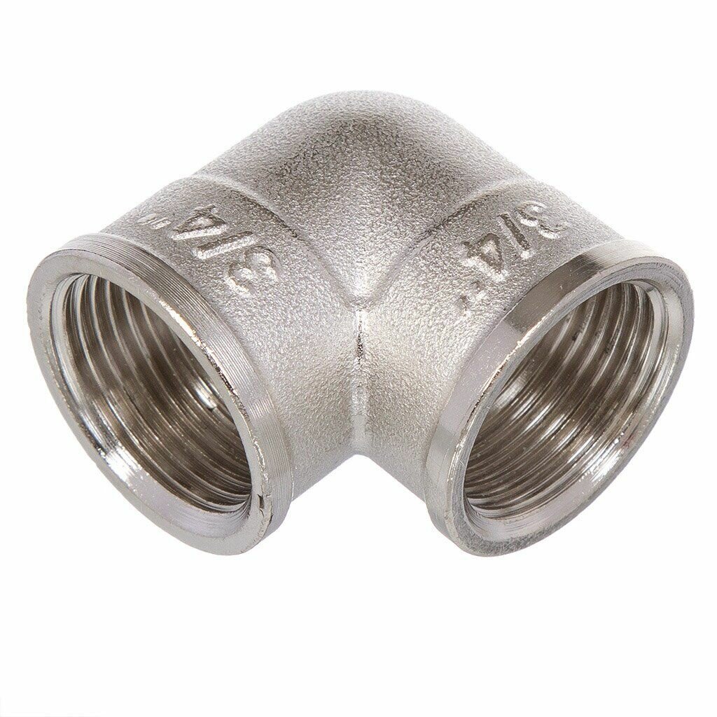 Уголок резьбовой 1 дюйм никелированный, латунь, РосТурПласт, г-г, для водопровода