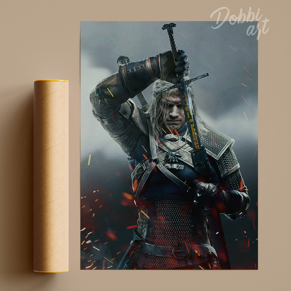 Постер Ведьмак 50х70 см без рамы/ Игра The Witcher 3 Сериал Геральт/ Постер для дома, интерьера, декор на стену/ Плакат интерьерный, подарок парню, девушке