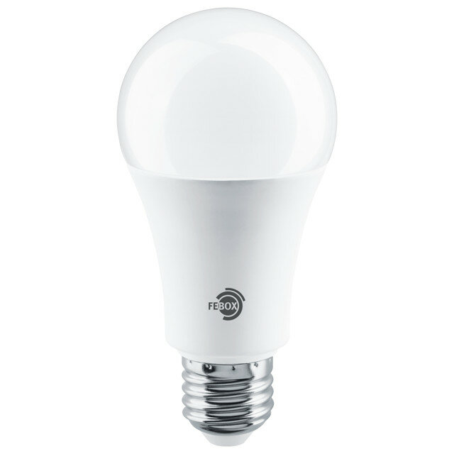 FEBOX светодиодная лампа E27 20W 2700K 1800 лм 220В грушевидная для дома и офиса