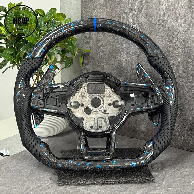 Настоящее красное кованое руль из углеродного волокна Volkswagen Golf 7 MK7 MK7.5 GTI R GTD GTE Passat b8 Tiguan MK2 Polo NO logo