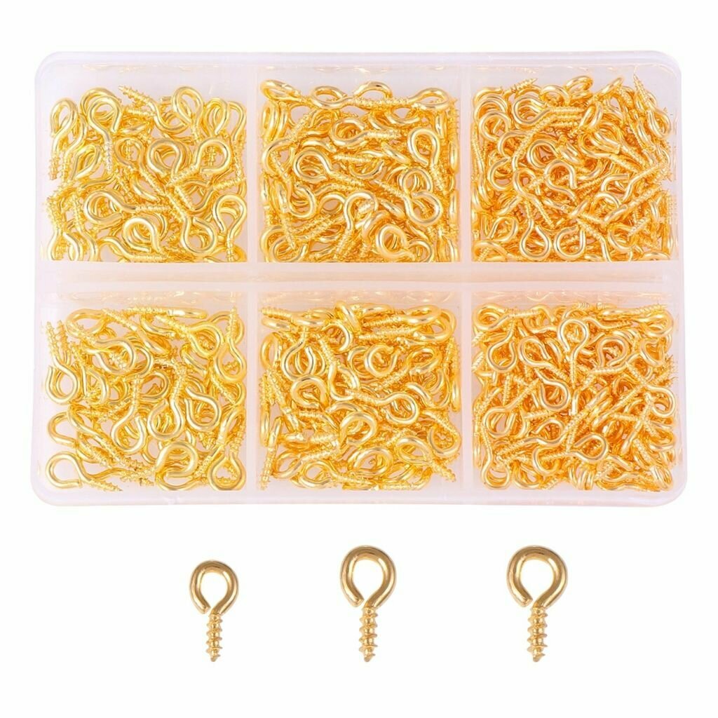 Коробка гвоздей из овечьего глаза, винтовые гвозди, золото