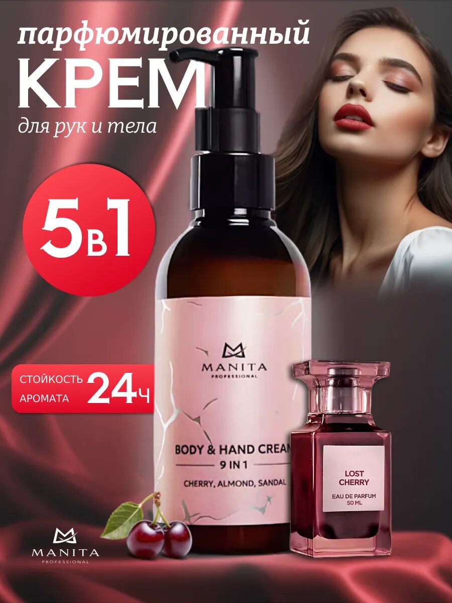 Крем для рук MANITA, парфюмированный, с дозатором, для всех типов кожи, увлажнение, питание
