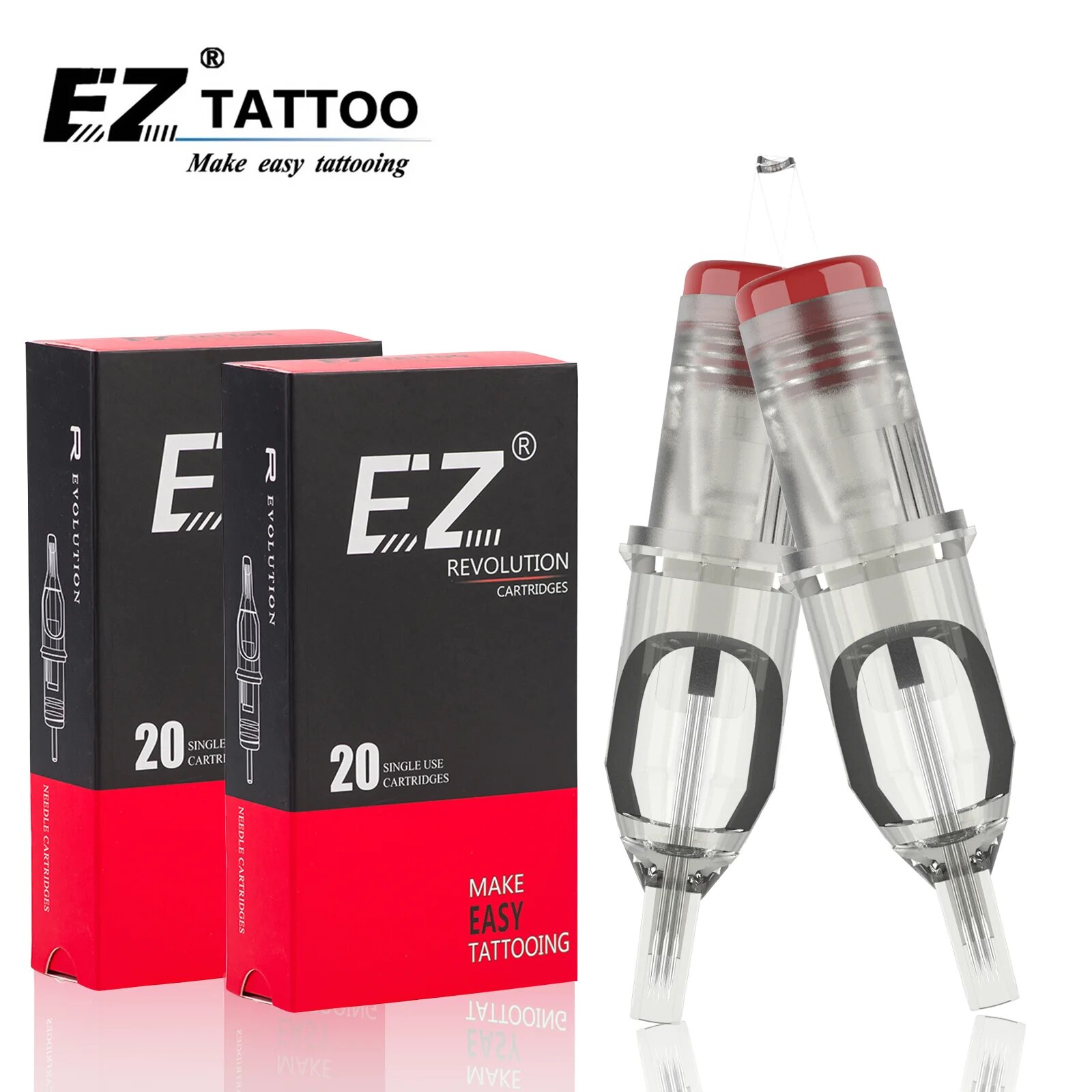 Иглы для татуажа EZ Round, 0,30/0,35 мм, изогнутые, в ассортименте, 20 шт, RC1011M1C-1 0.30mm