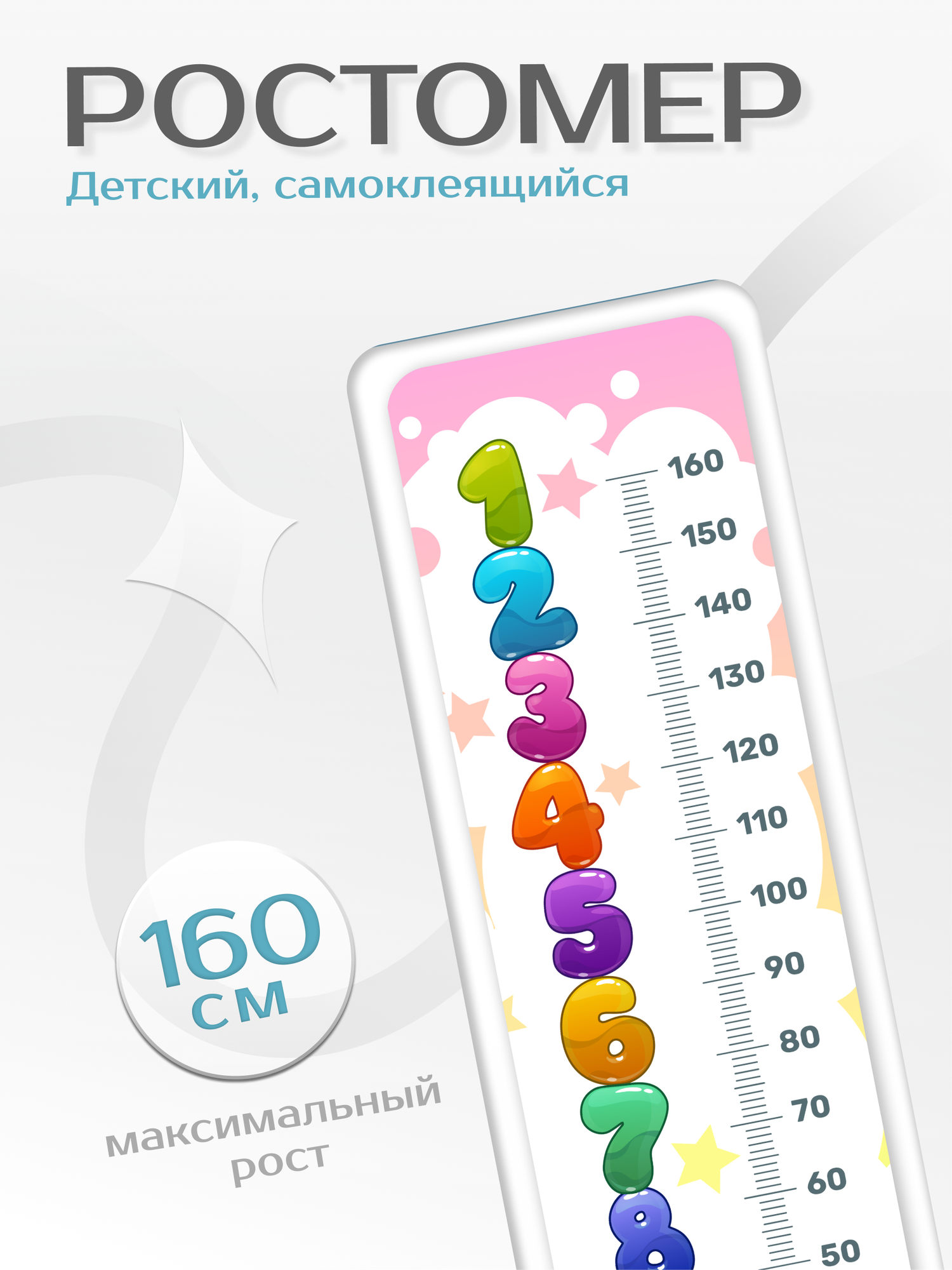 Ростомер Fotooboikin «Цифры», самоклеящийся винил, обучающий