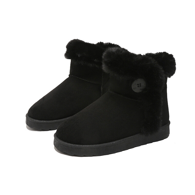 Осенние и зимние толстые зимние сапоги с толстой подошвой, повседневные женские туфли из плюшевого бархата с хлопком, короткие сапоги из бархата нового стиля