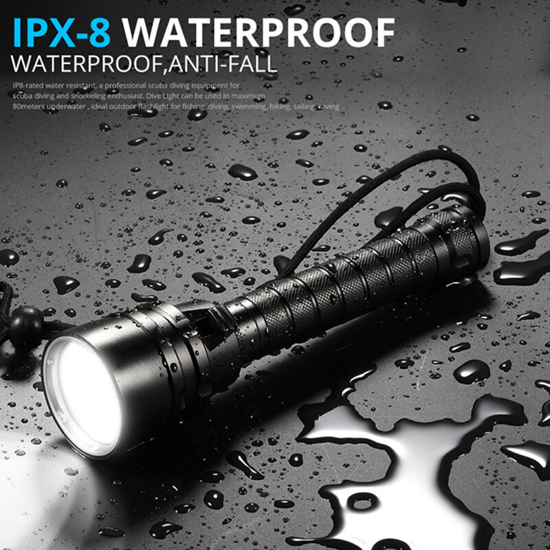 SecurityIng супер яркий фонарь для дайвинга IPX8 7500-10000 люмен 5 x T6 LED