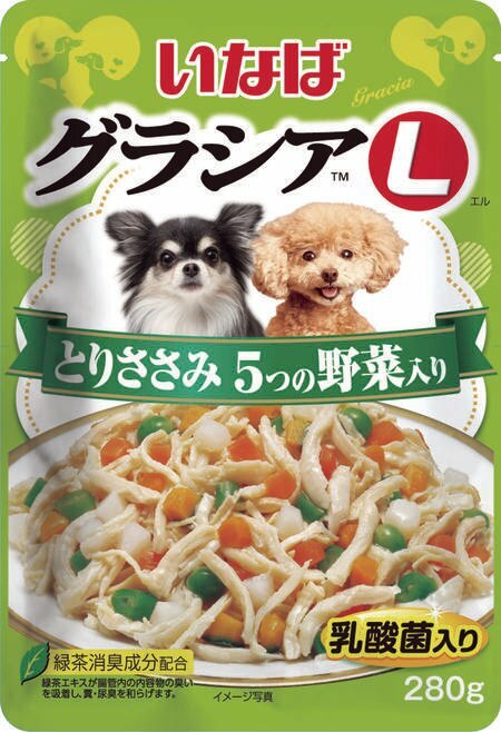 INABA Gracia L 280 г консервы для собак куриное филе с овощами 1х6