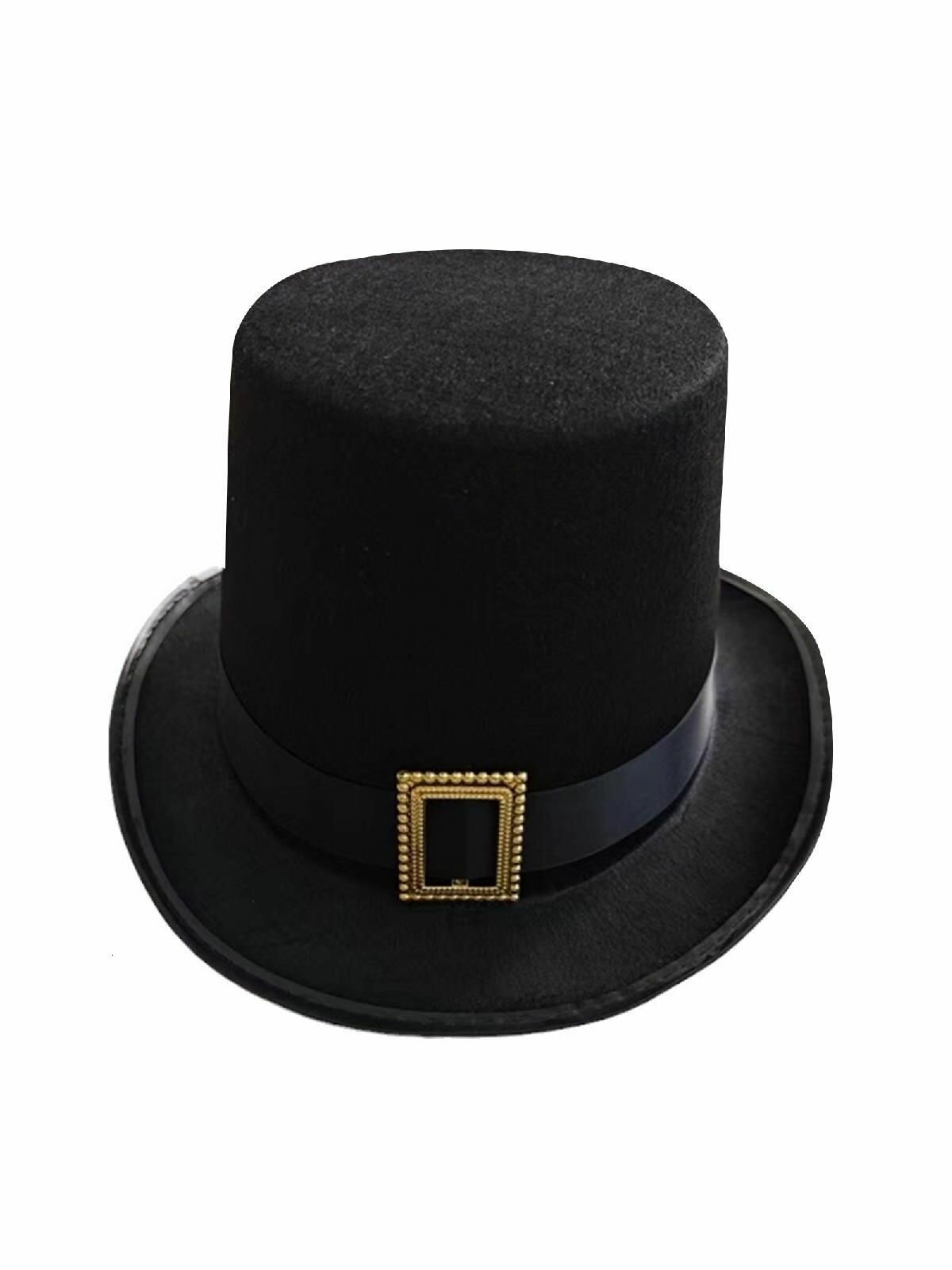 Шляпа-цилиндр для подростков и взрослых на вечеринку или карнавал, Черный