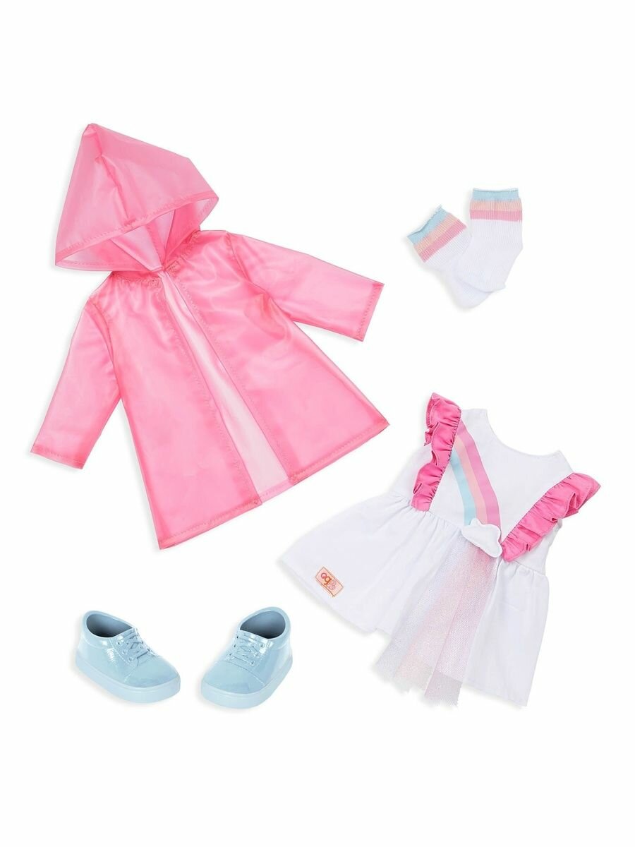 OUR GENERATION Одежда для куклы 46 см комплект Радуга с платьем и дождевиком