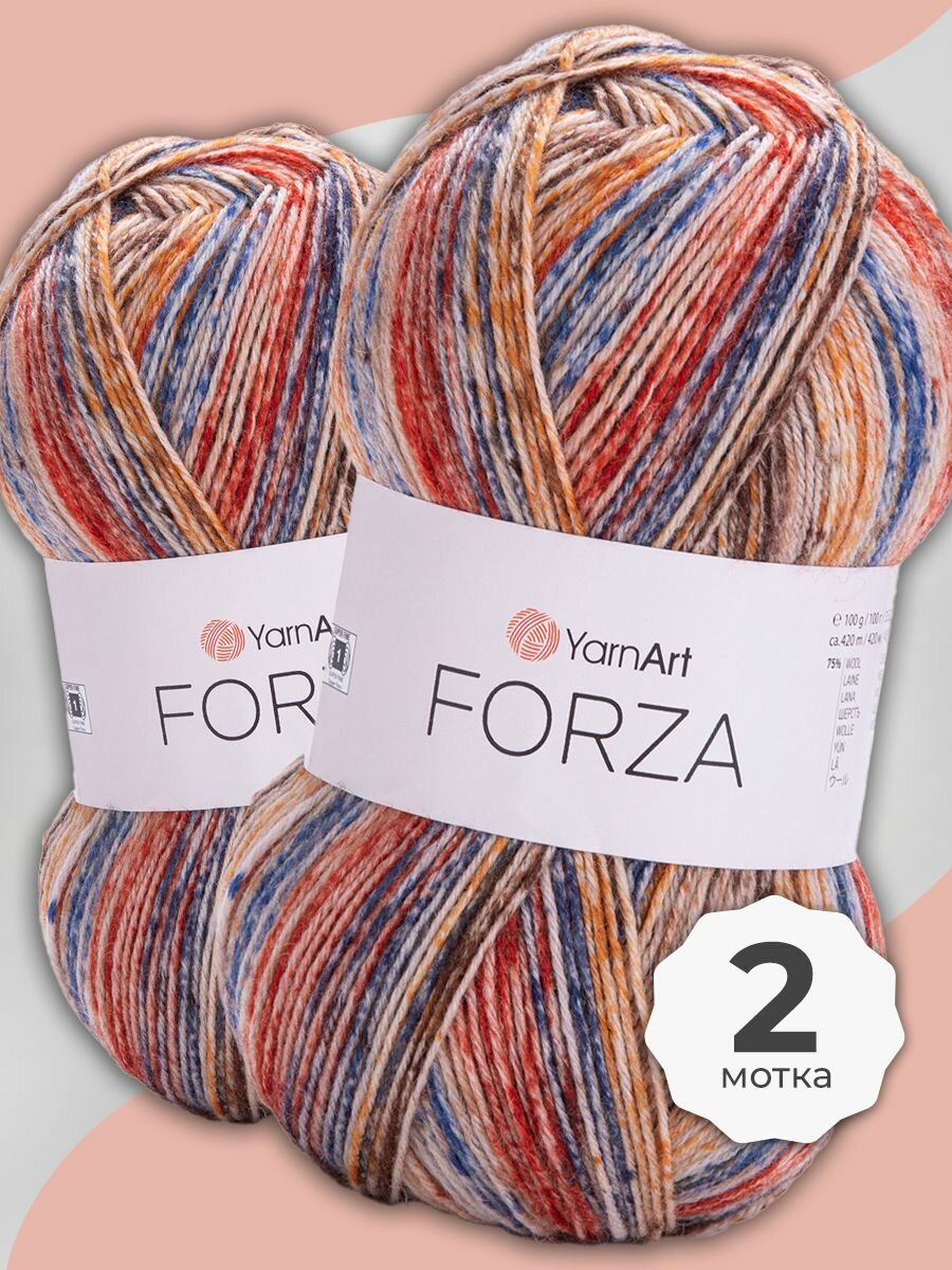 Пряжа для вязания YarnArt Forza носочная, 2 мотка, цвет 2602