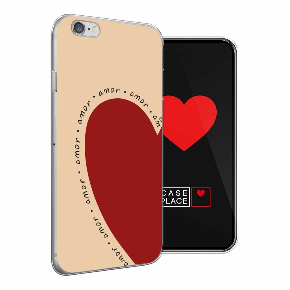 Чехол на Apple iPhone 6 / Айфон 6 с принтом "amor heart 1 - 14 февраля" — фото 1