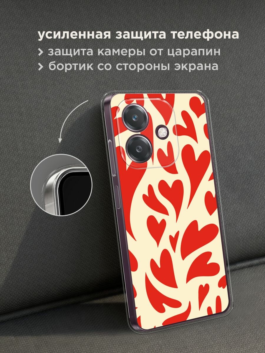 Чехол на Oppo A3/A3x / Оппо А3/A3x с принтом "Crazy hearts 1 - 14 февраля" — фото 1