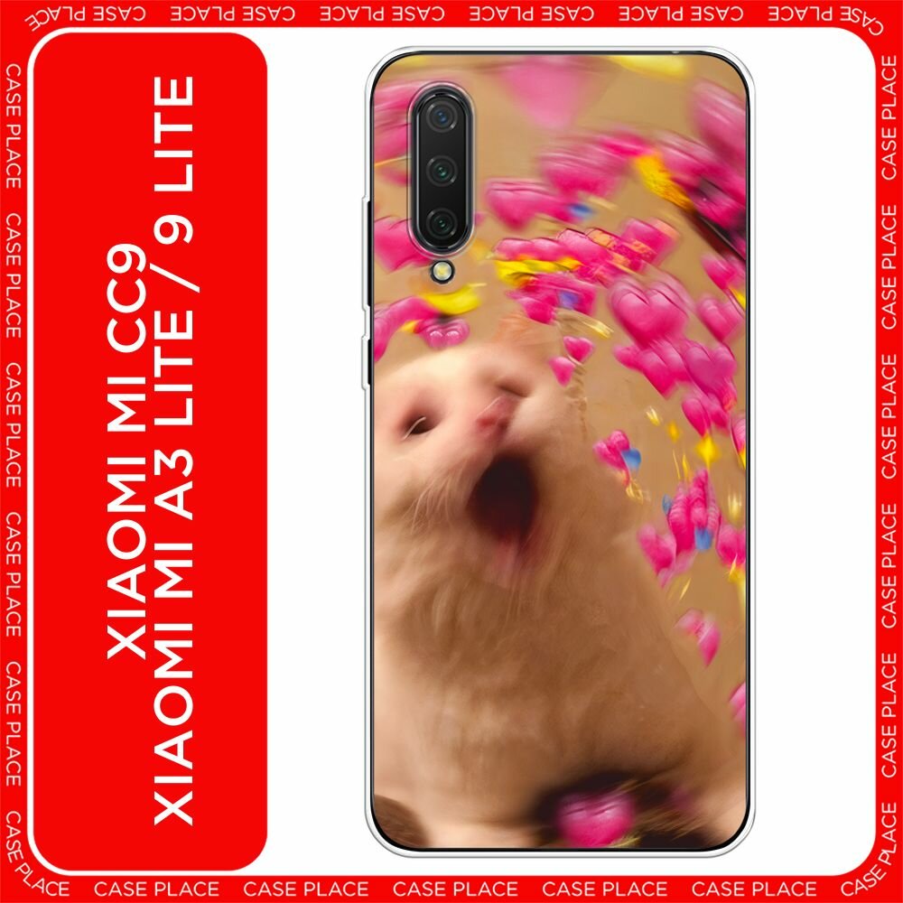 Чехол на Xiaomi Mi CC9/A3 Lite/9 Lite / Сяоми Mi CC9/A3 Lite/9 Lite с принтом "Любвеобильный котик - 14 февраля"