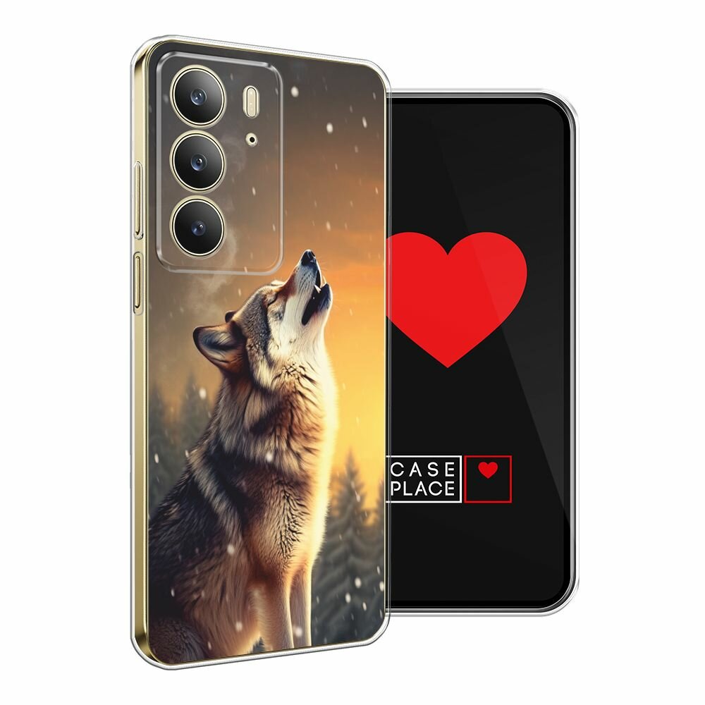 Чехол на Realme C75 4G / Реалми C75 4G с принтом "Воющий волк" — фото 1