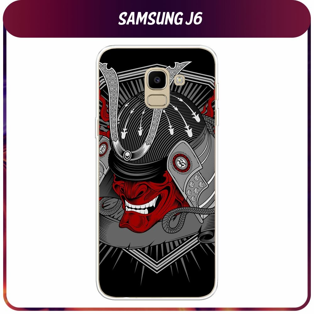 Чехол на Samsung Galaxy J6 2018 / Самсунг Галакси Джей 6 2018 с принтом "Красная маска самурая"