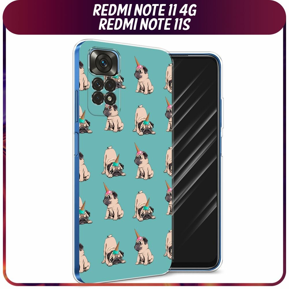 Чехол на Xiaomi Redmi Note 11 4G Global/Redmi Note 11S / Сяоми Редми Нот 11 4G Глобал с принтом сладкие мопсы