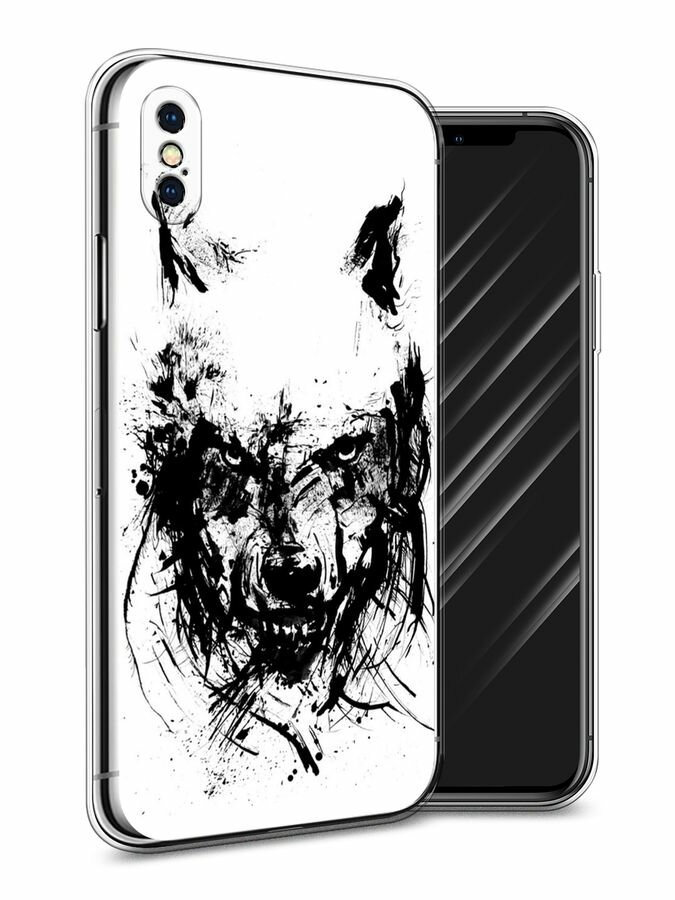 Чехол на Apple iPhone XS Max / Айфон XS Max с принтом Волк тушь
