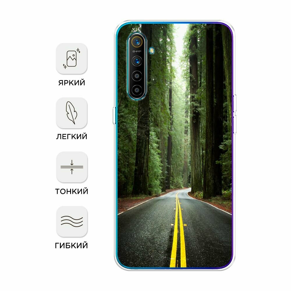 Силиконовый чехол на Realme XT / Реалми XT с принтом "Лес 17" — фото 1