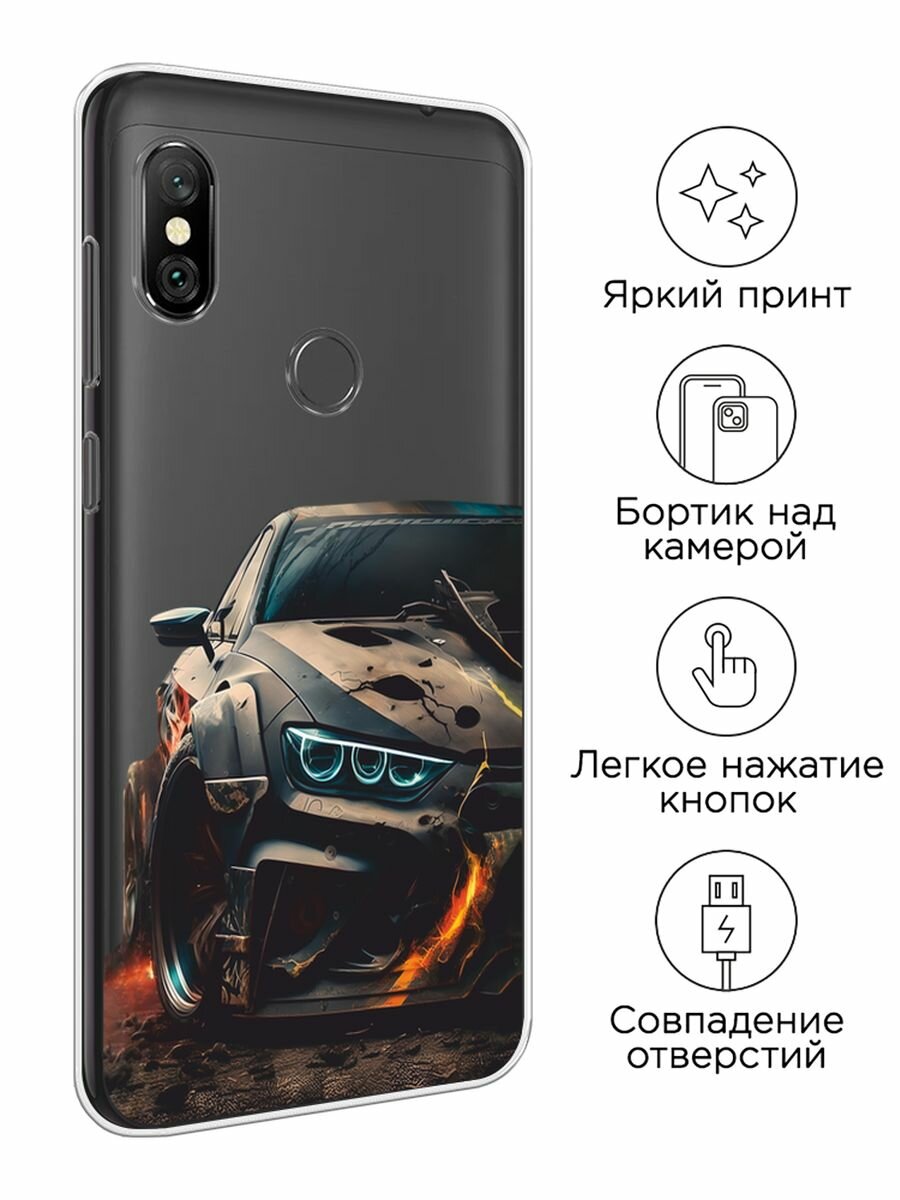 Чехол на Xiaomi Redmi Note 6 Pro / Сяоми Редми Нот 6 Про с принтом "На износ", прозрачный — фото 1