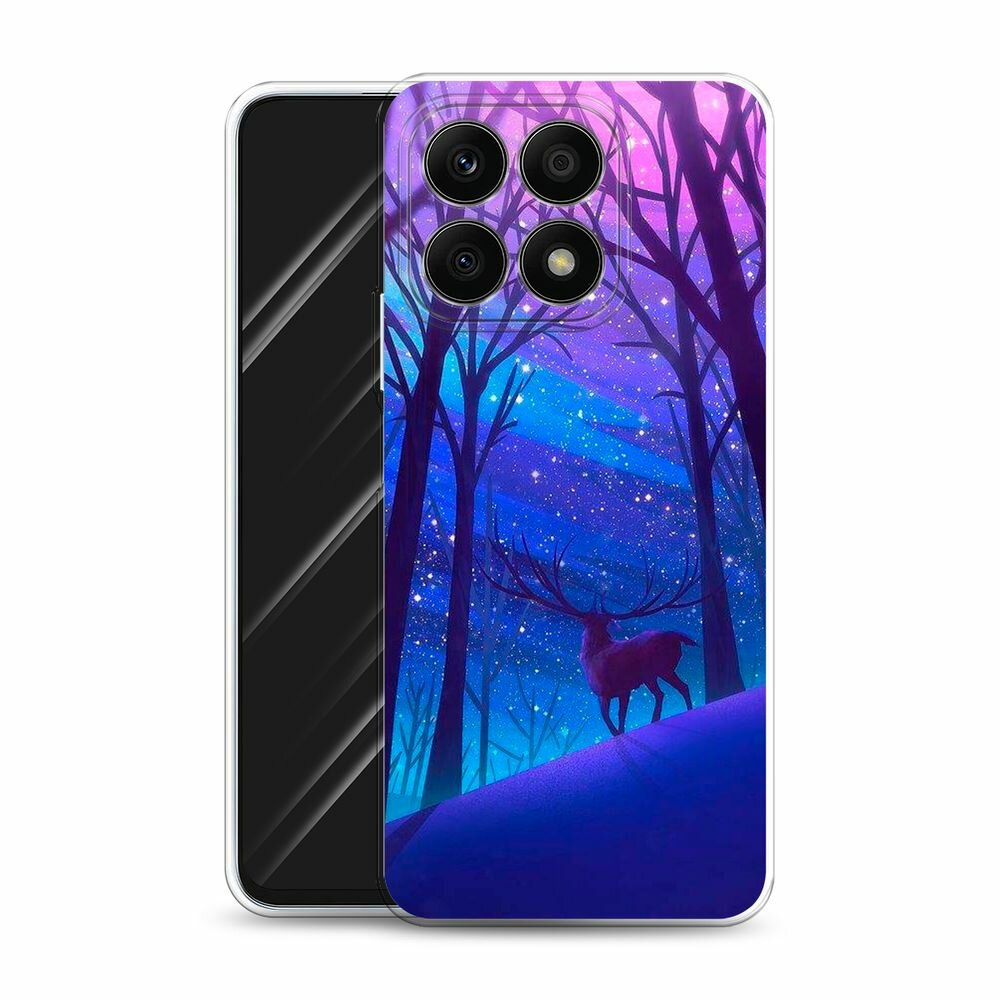 Силиконовый чехол на Honor X8A / Хонор X8A с принтом "Северный олень" — фото 1