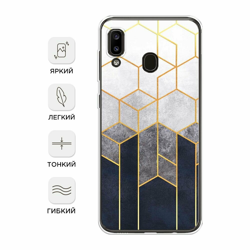 Чехол на Samsung Galaxy A30/A20 / Самсунг Галакси A30/A20 с принтом "Черно-белая мозаика" — фото 1