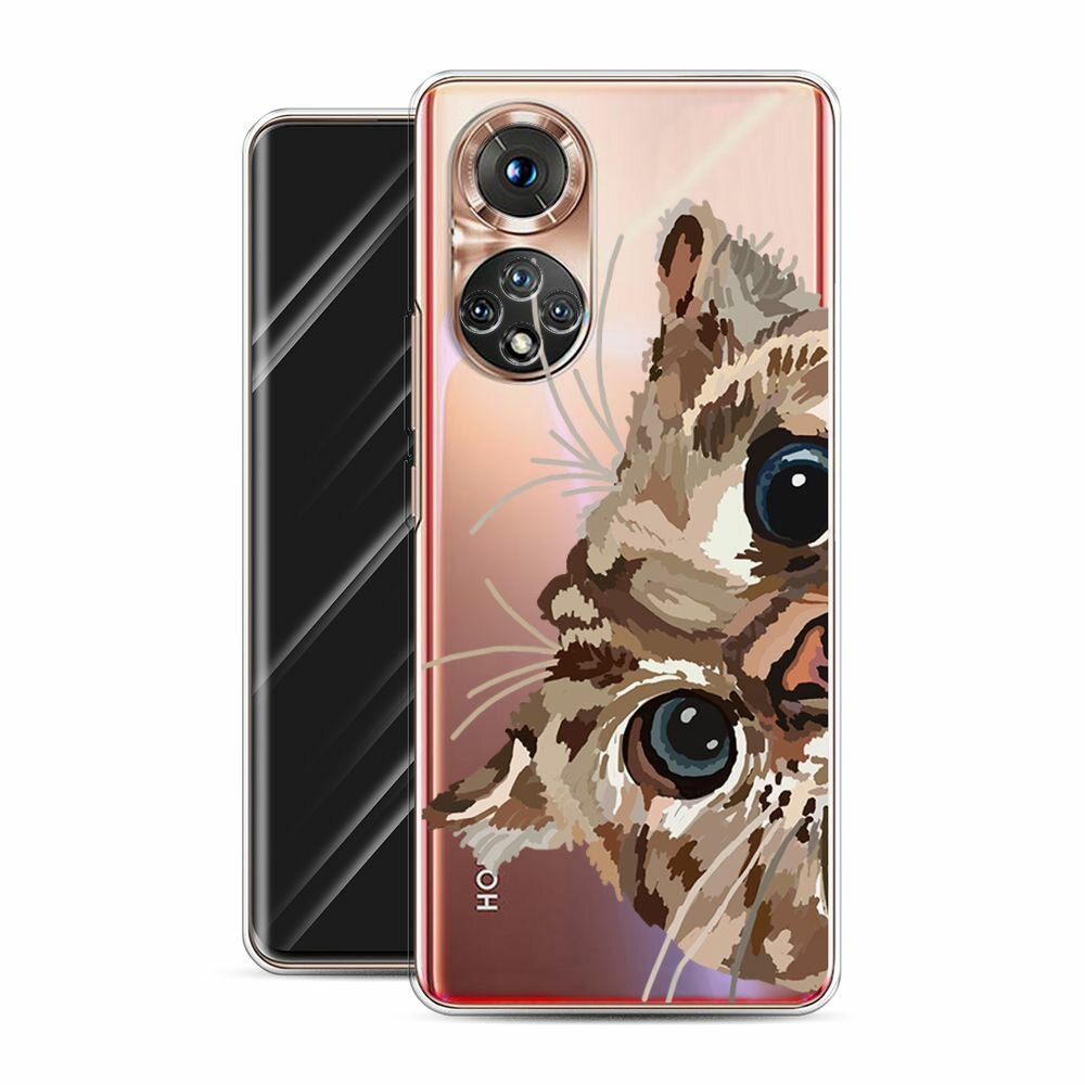 Чехол на Honor 50/Huawei Nova 9 / Хонор 50/Хуавей Нова 9 с принтом "Любопытный кот", прозрачный — фото 1