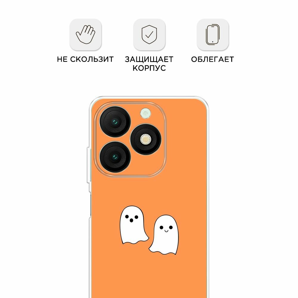 Силиконовый чехол на Itel A50 / Ител А50 с принтом Cute ghosts — фото 1