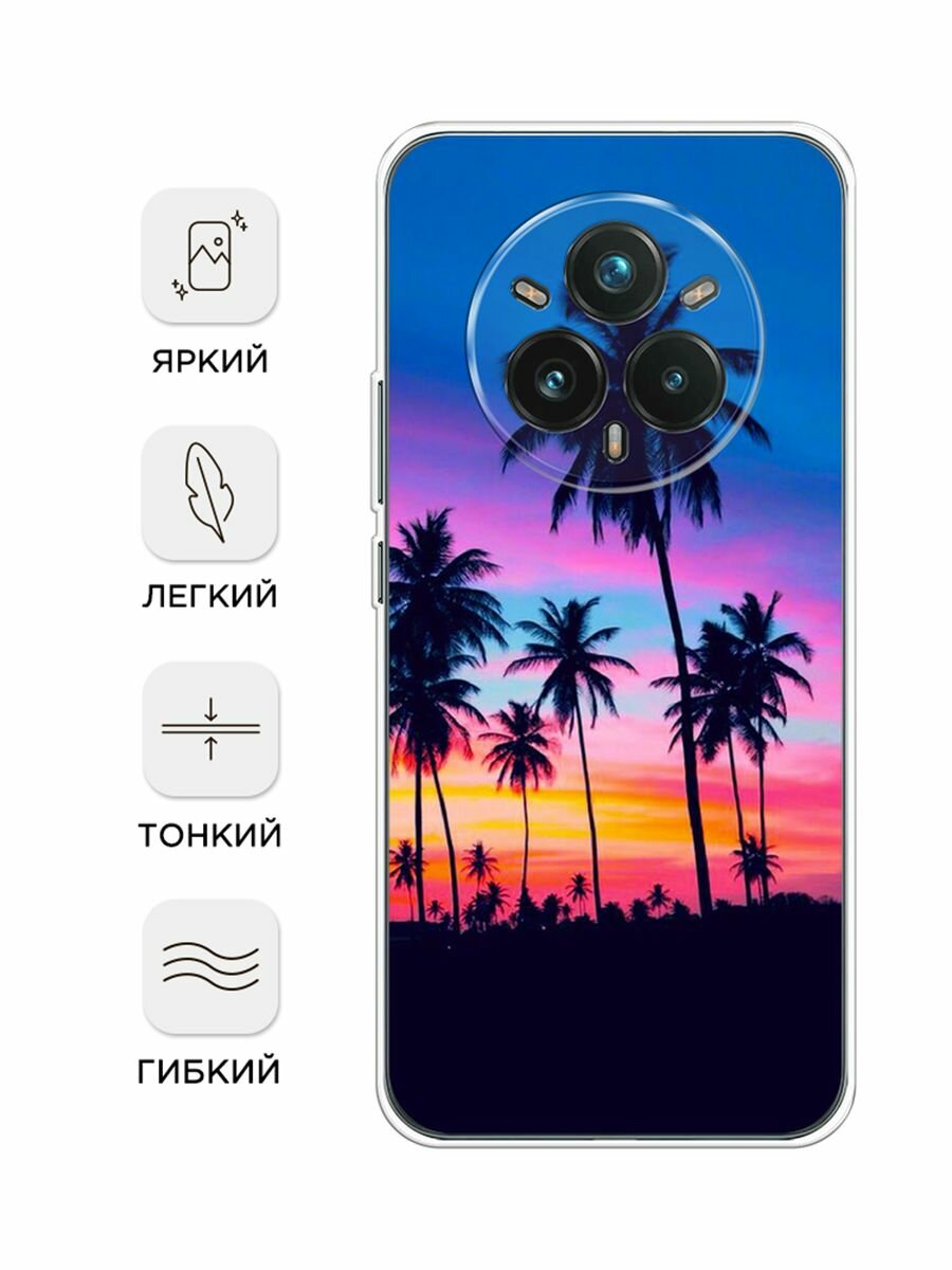 Силиконовый чехол на Realme 14 Pro / Реалми 14 Про с принтом "Закат 5" — фото 1