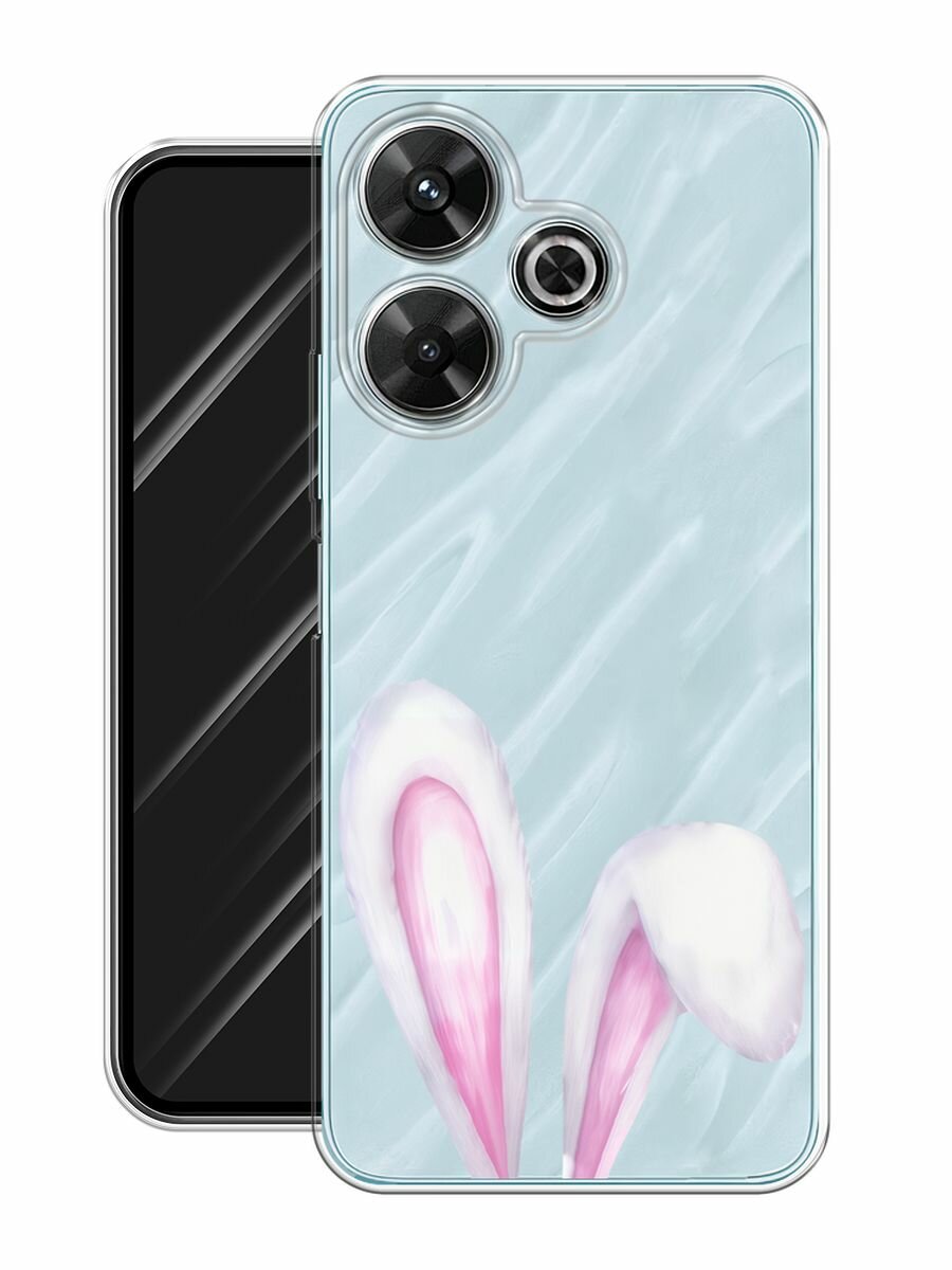 Чехол на Xiaomi Redmi Note 13R/Redmi 13/Poco M6 4G/M6 Plus / Сяоми Редми Ноут 13R с принтом "Кроличьи уши 2", прозрачный — фото 1