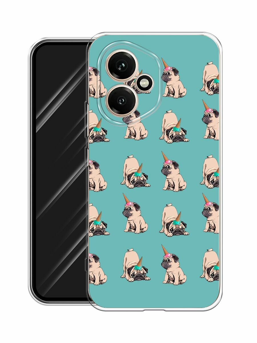 Силиконовый чехол на Honor 400 / Хонор 400 с принтом сладкие мопсы — фото 1