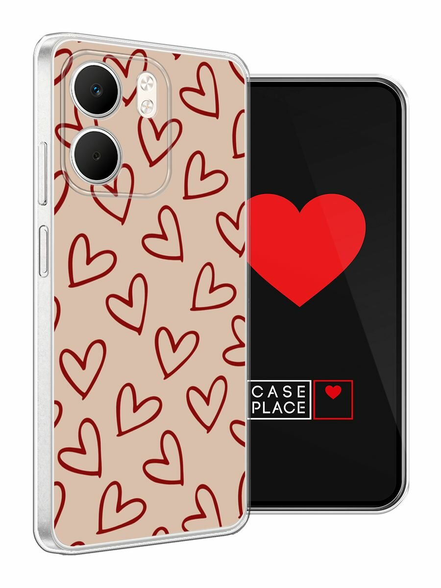 Чехол на Oppo A5x / Оппо А5x с принтом "Little hearts doodles 1 - 14 февраля" — фото 1