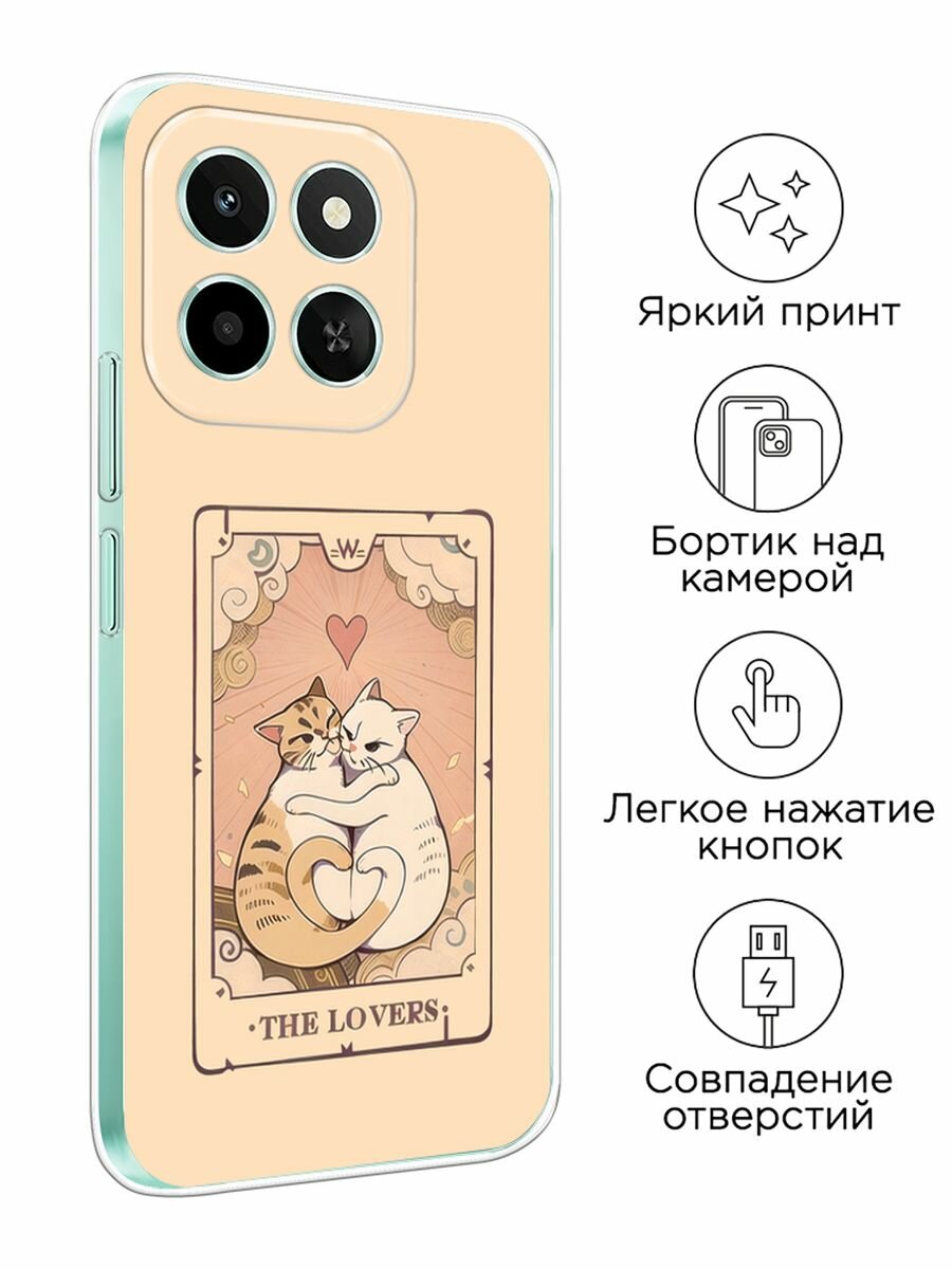 Чехол на Honor X6c / Хонор X6c с принтом "The lovers cats 1 - 14 февраля" — фото 1