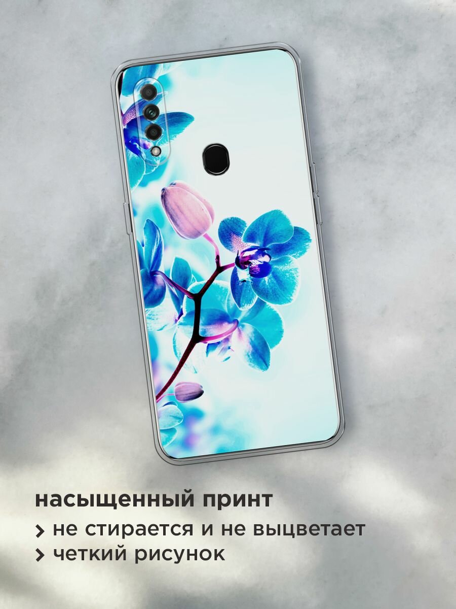 Силиконовый чехол на Oppo A31 / Оппо А31 с принтом "Голубая орхидея" — фото 1