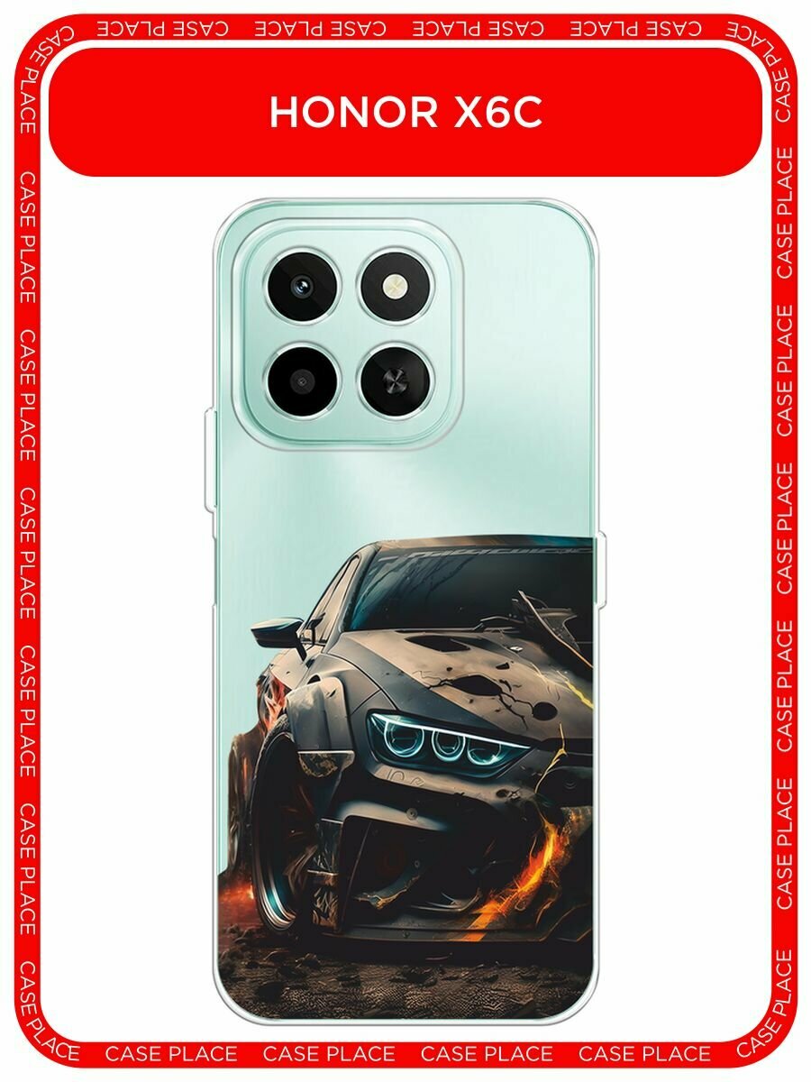 Чехол на Honor X6c / Хонор X6c с принтом "На износ", прозрачный