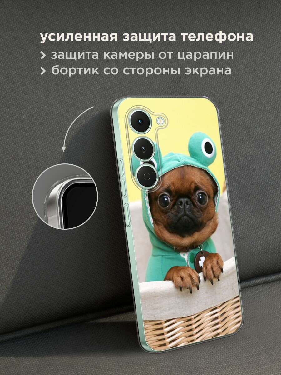 Чехол на Tecno Spark 40 Pro / Текно Спарк 40 Про с принтом "Собачка в шапке лягушки" — фото 1