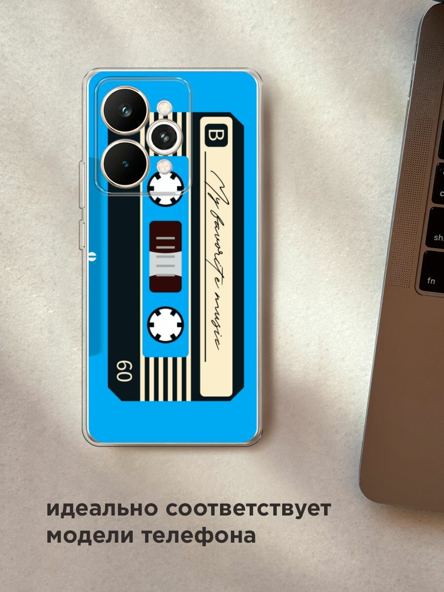 Чехол на Realme 15 Pro / Реалми 15 Про с принтом "Синяя кассета" — фото 1