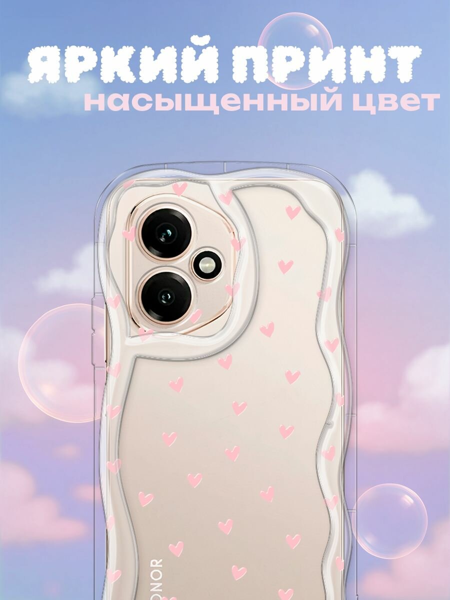 Чехол на Honor 400 / Хонор 400 с принтом Маленькие нежные сердечки — фото 1
