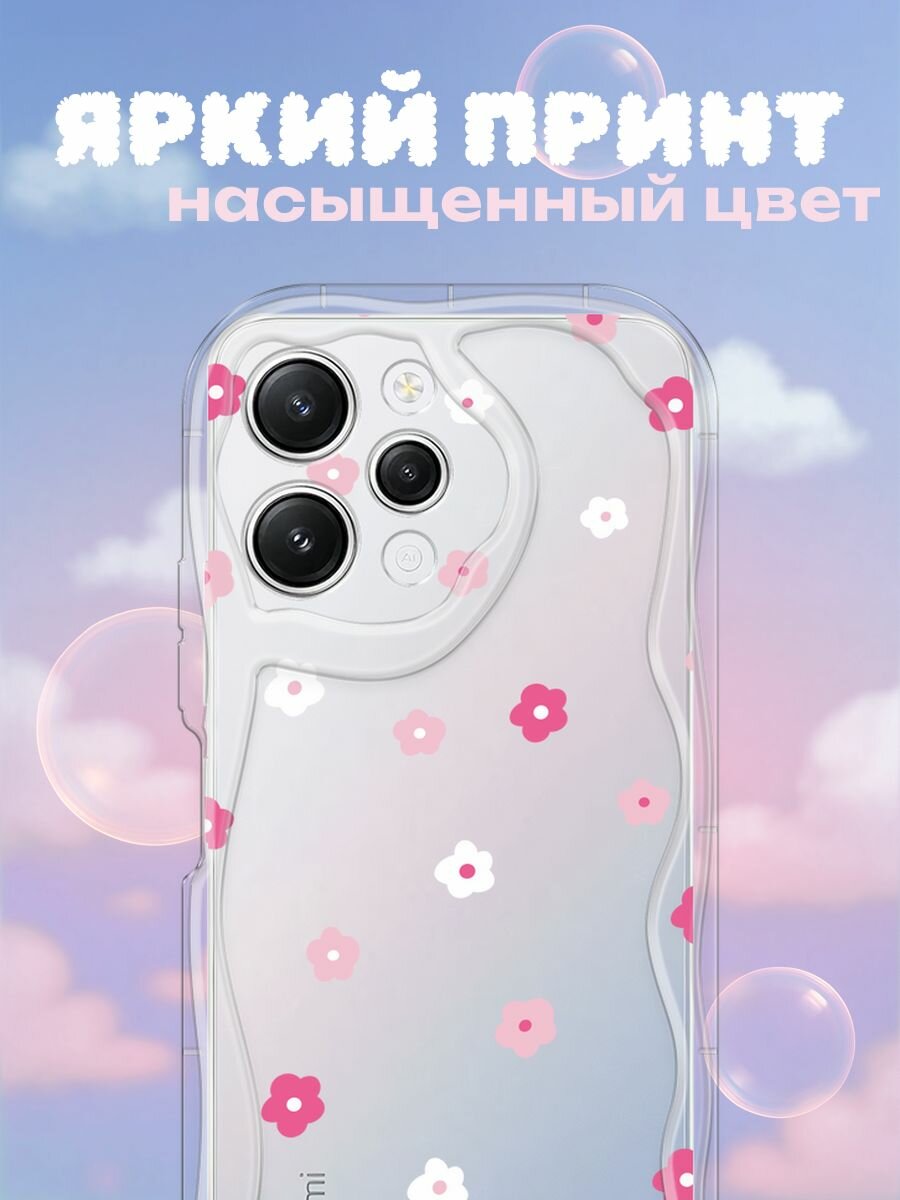 Чехол на Xiaomi Redmi 12 / Редми 12 с принтом "Весенние цветочки рисунок" — фото 1