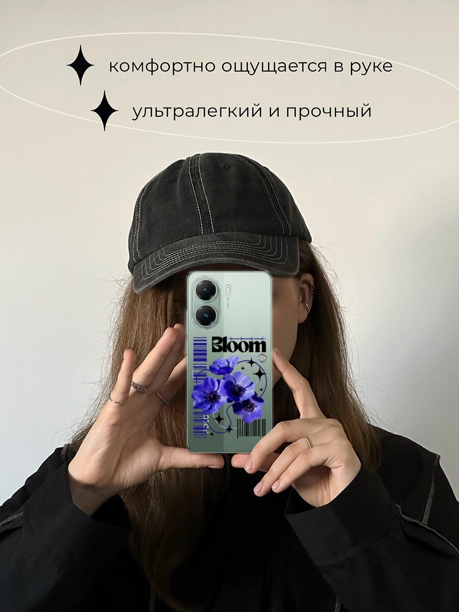 Чехол на Poco X7 Pro / Поко X7 Про с принтом "Завораживающие анемоны", прозрачный — фото 1