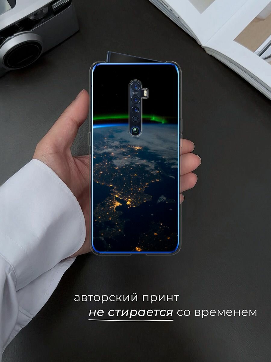 Чехол на Oppo Reno 2 / Оппо Рено 2 с принтом "Земля из космоса" — фото 1