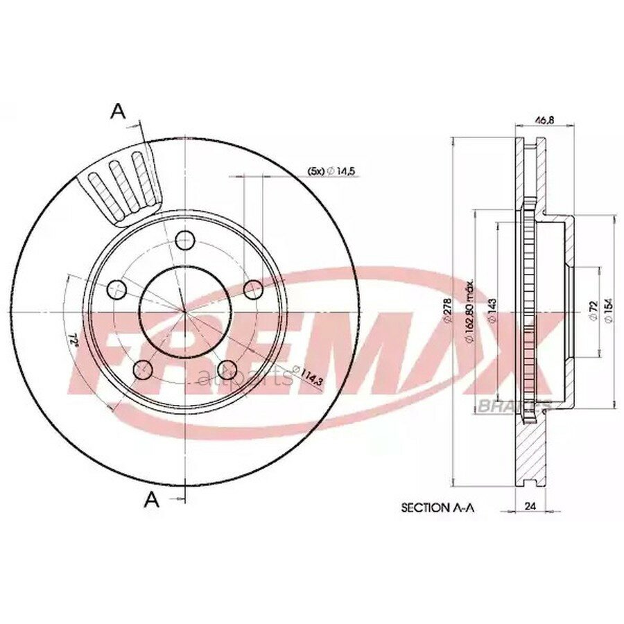 FREMAX BD4093 диск тормозной передний!\ Ford Maverick, Mazda Tribute 2.0-3.0 00>