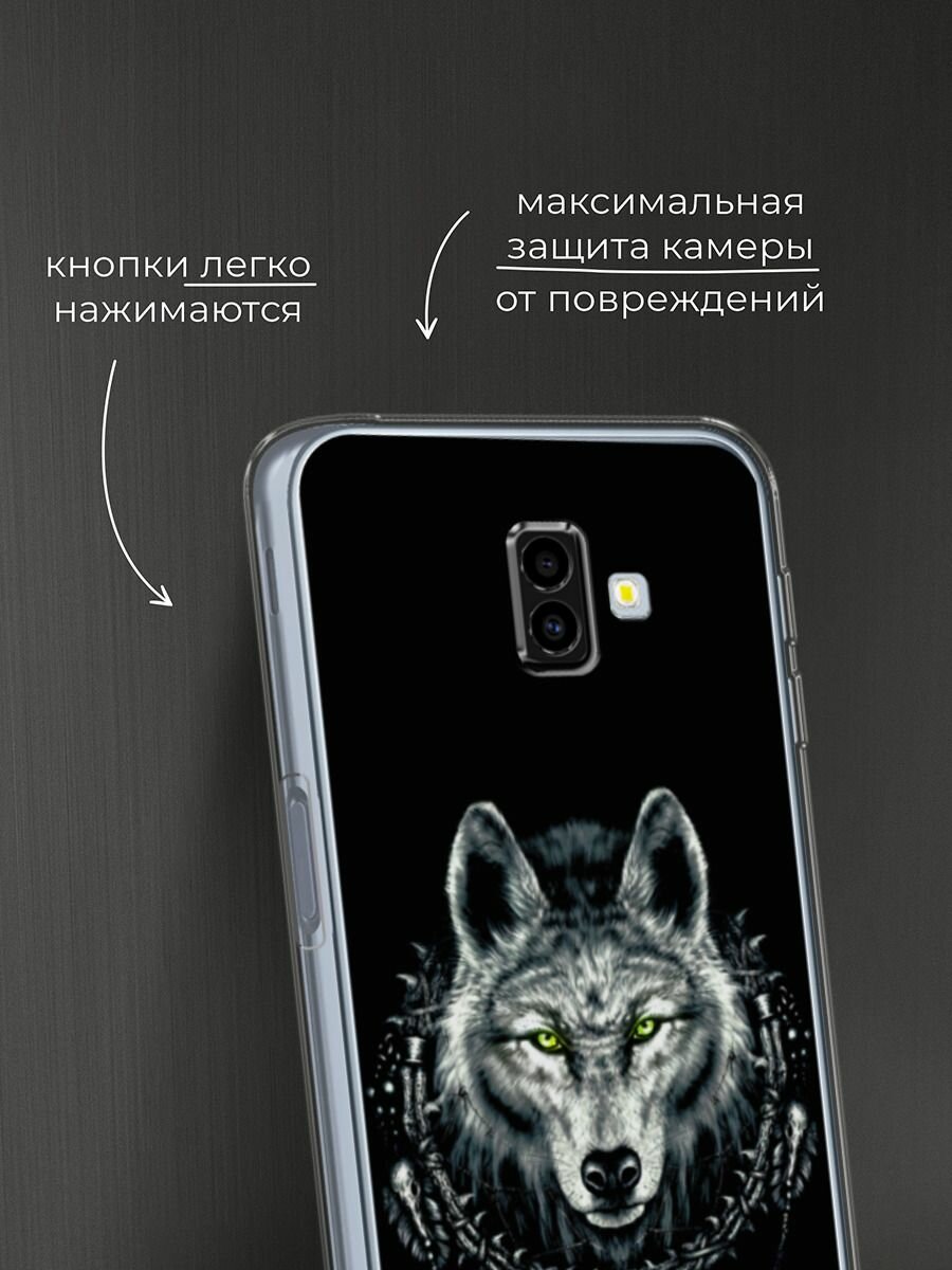 Чехол на Samsung Galaxy J6 + / Самсунг Галакси J6 Плюс 2018 с принтом "Волк оберег" — фото 1