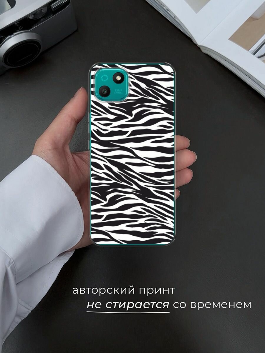 Силиконовый чехол на Wiko T10 / Вико Т10 с принтом "Принт зебра" — фото 1