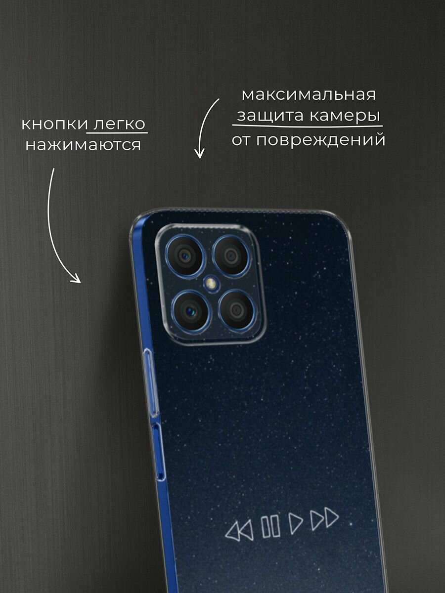 Чехол на Honor X8 / Хуавей X8 с принтом "Космическая музыка" — фото 1