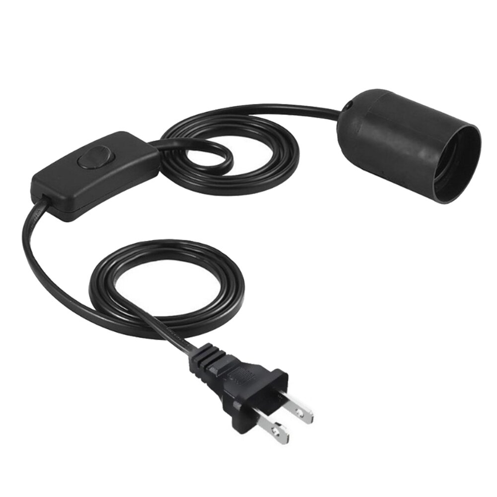 Пластиковый черный керамический нагревательный элемент E27 с независимым выключателем, патрон для лампы, предназначенный для рептилий, черепах и ящериц, вилка стандарта США, 110 В.