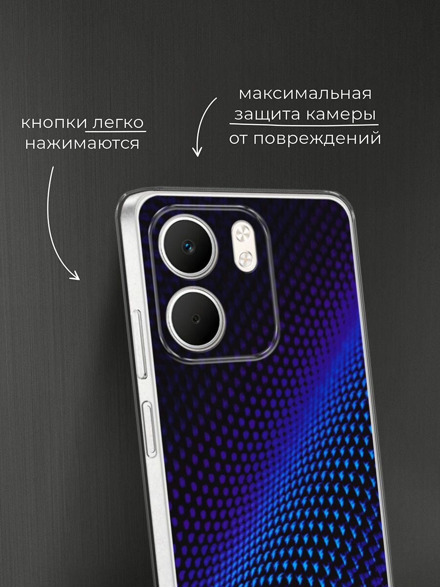 Силиконовый чехол на Oppo A5x / Оппо А5x с принтом "Синий карбон" — фото 1