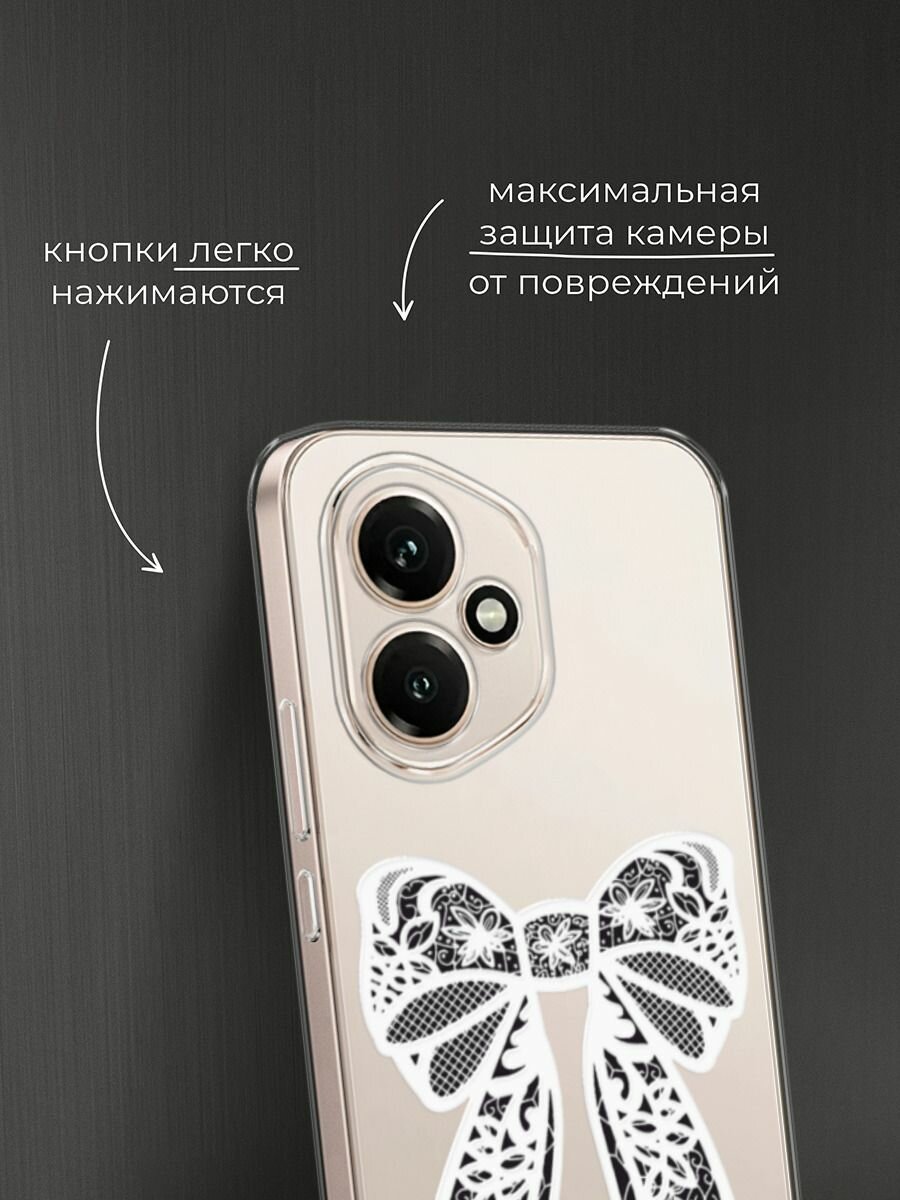 Чехол на Honor 400 / Хонор 400 с принтом "Черно-белый бант 2" — фото 1