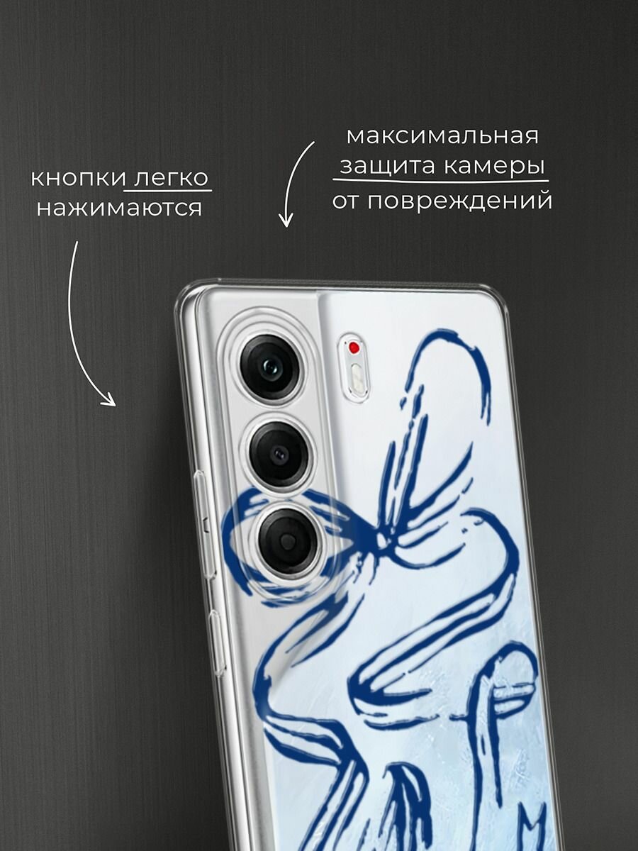 Чехол на Tecno Camon 40 Pro 5G / Текно Камон 40 Про 5G с принтом "Синие очертания банта 2" — фото 1