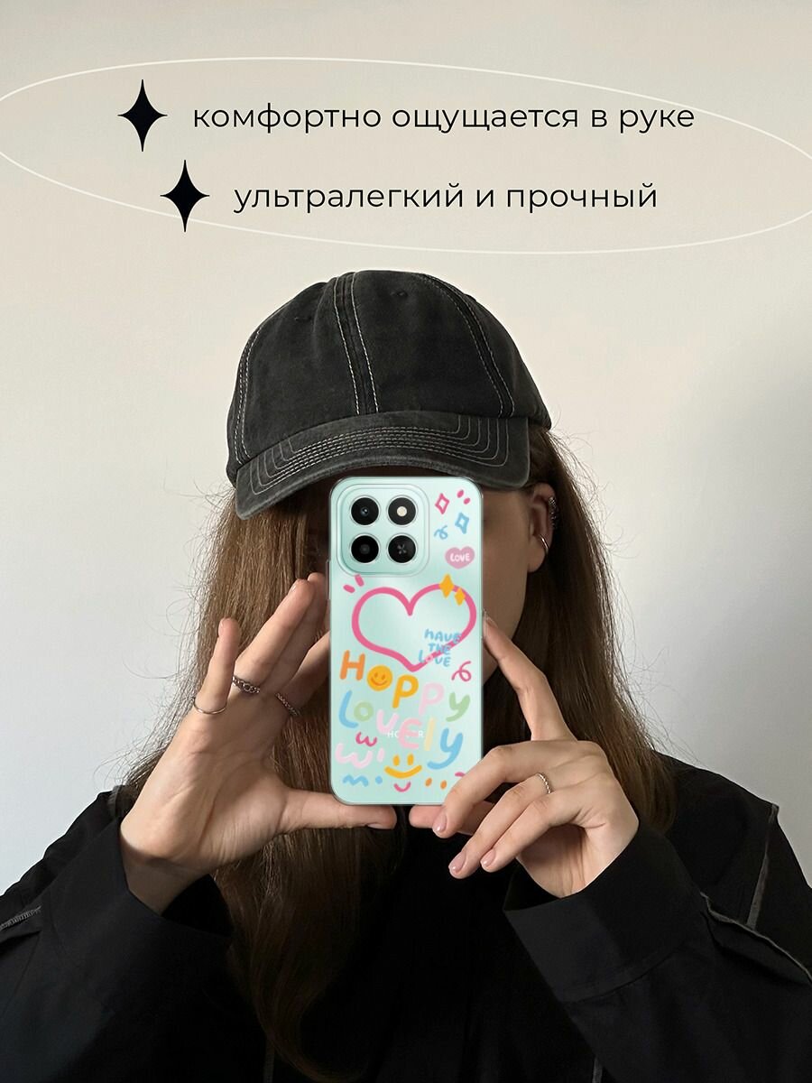 Чехол на Honor X6c / Хонор X6c с принтом "Happy lovely 2" — фото 1