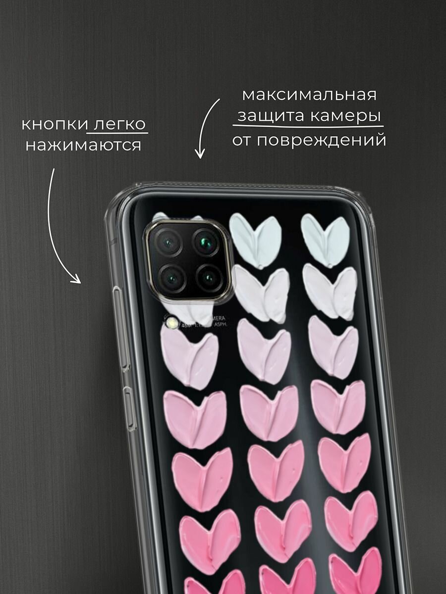 Чехол на Хонор 30S/Хуавей P40 Lite 5G/Нова 7 SE с принтом "Градиент из сердечек" — фото 1